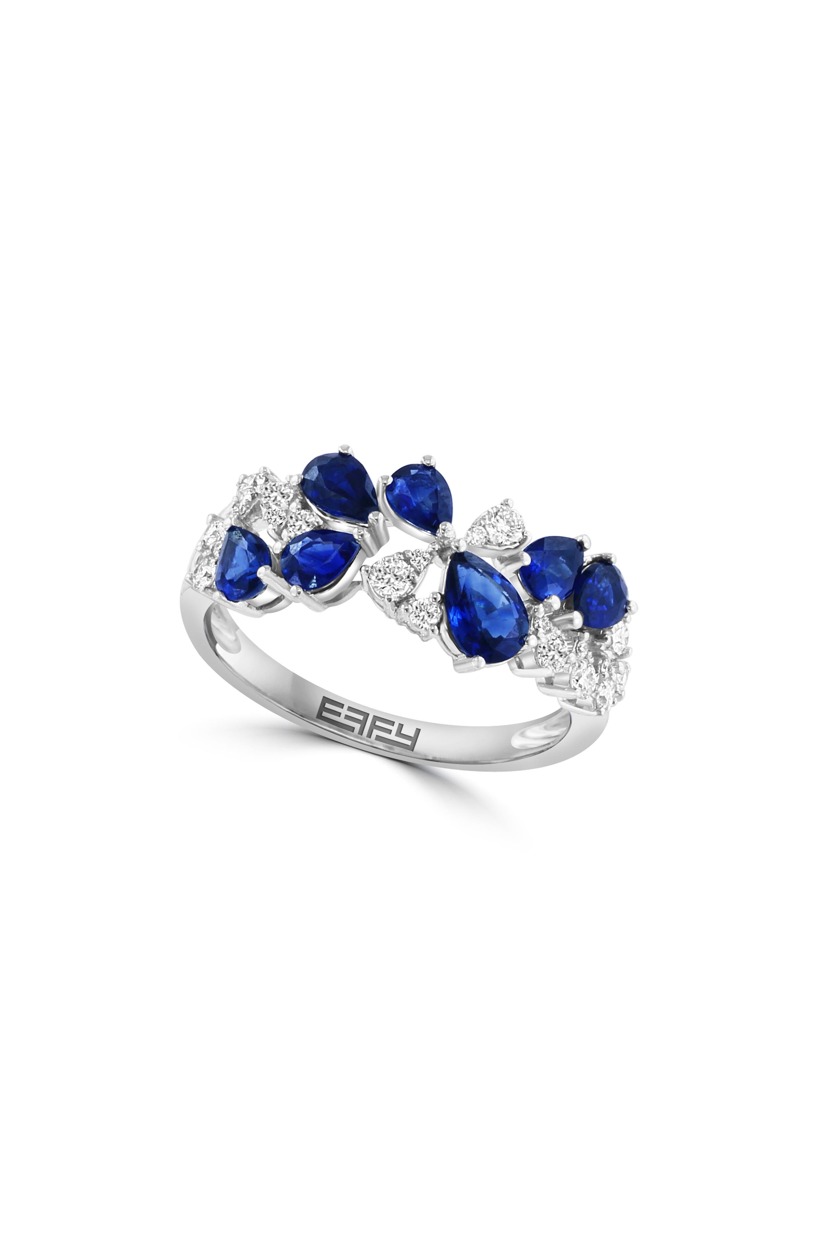 EFFY Diamond & Sapphire Cluster Ring | Nordstromrack