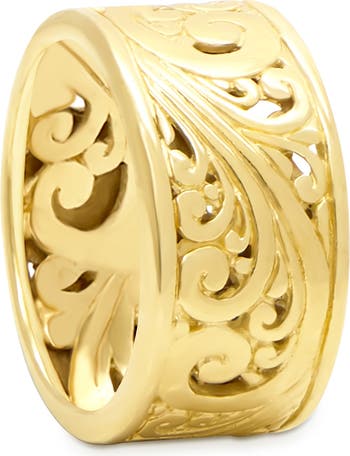DEVATA 18K Yellow Gold Plated Sterling Silver Bali Ring | Nordstromrack