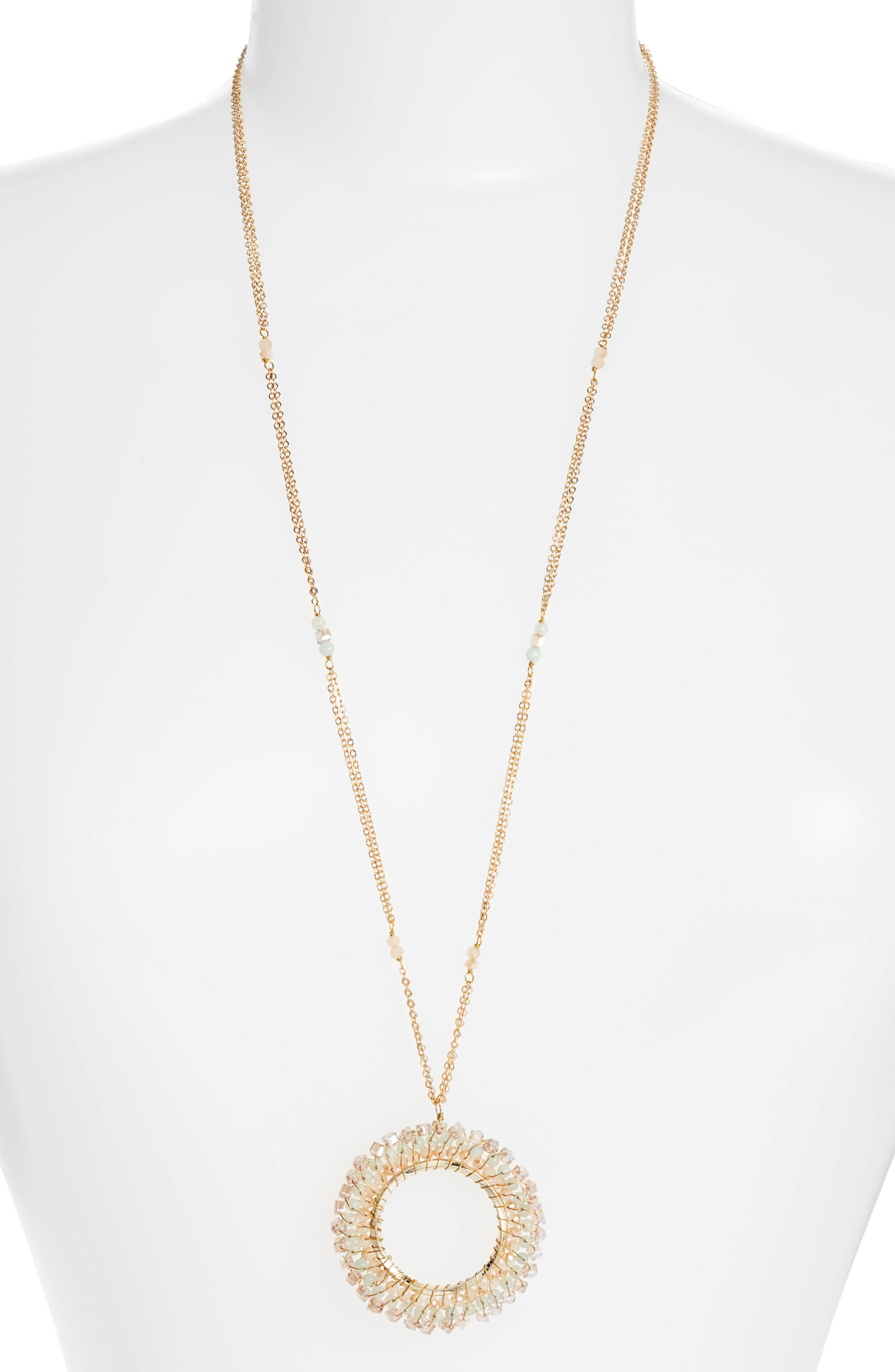 Panacea Beaded Circle Pendant Necklace | Nordstrom Panacea Beaded Circle Pendant Necklace | Nordstrom