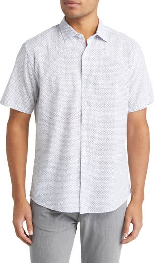 Robert Barakett Jones Microdot Short Sleeve Button Up Shirt Nordstrom