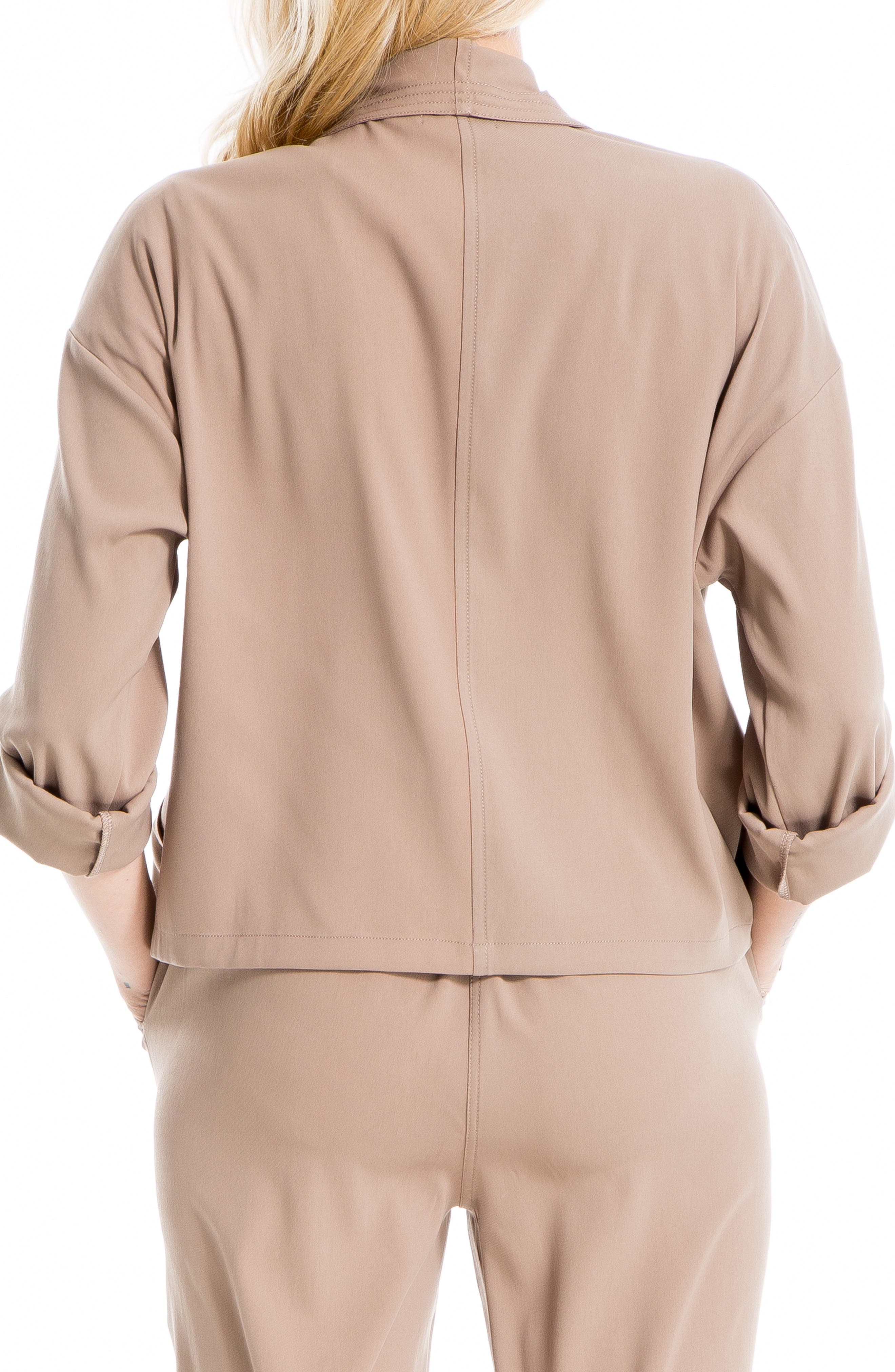 MAX STUDIO Twill Drape Front Short Jacket | Nordstromrack