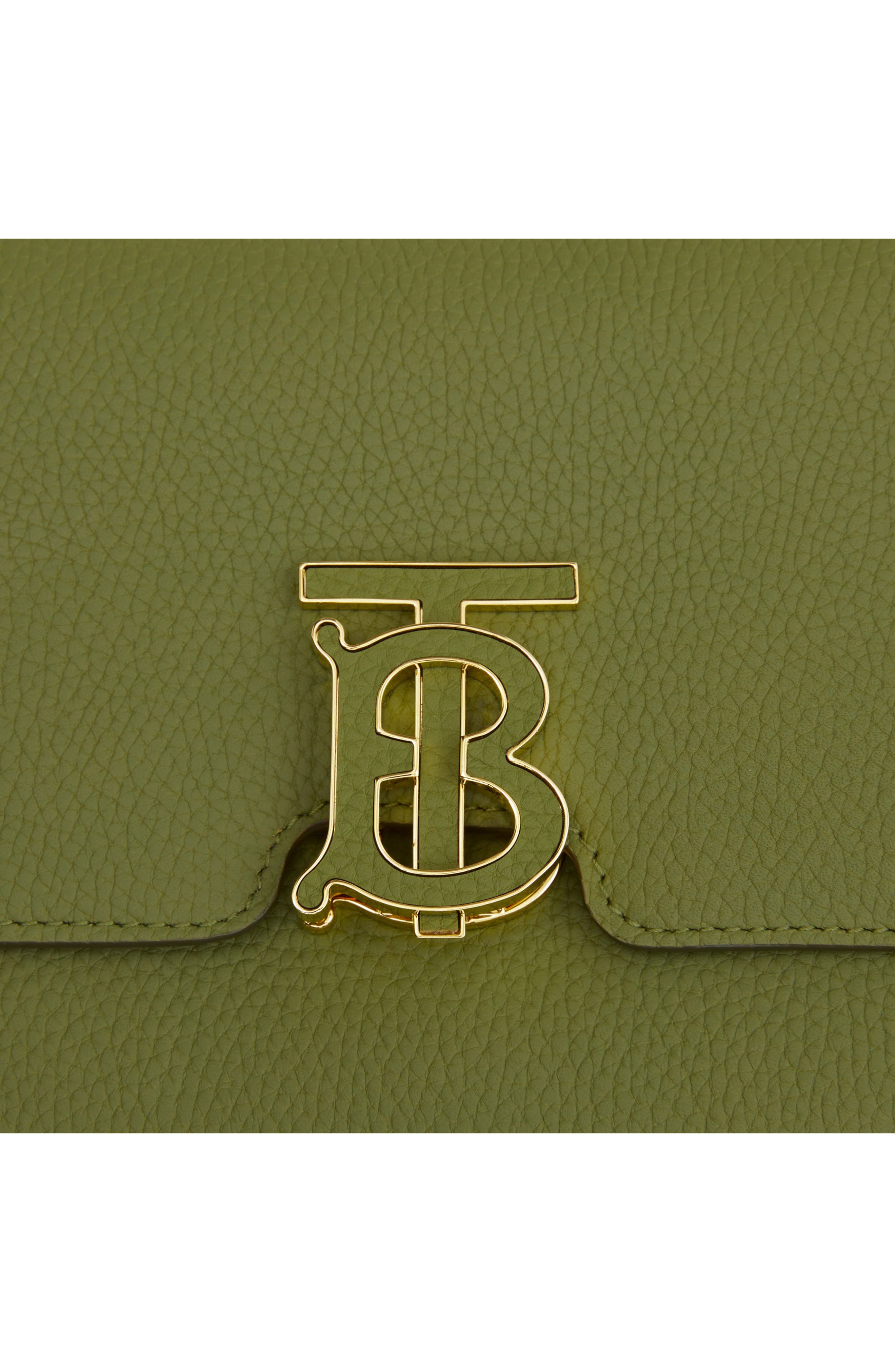 Burberry Small TB Monogram Topstitch Grainy Leather Shoulder Bag ...
