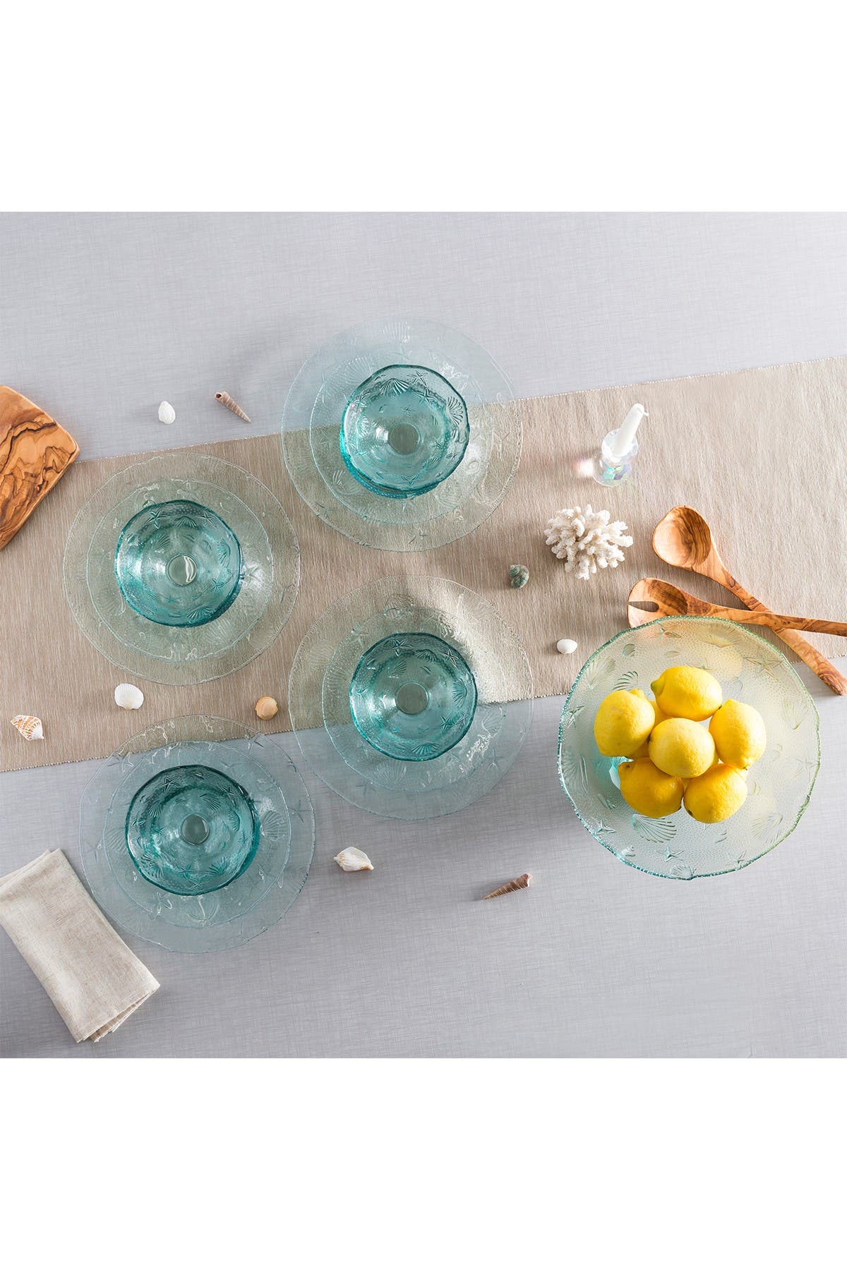 FRENCH HOME Recycled Glass 12-Piece Coastal Dinnerware Set | Nordstromrack