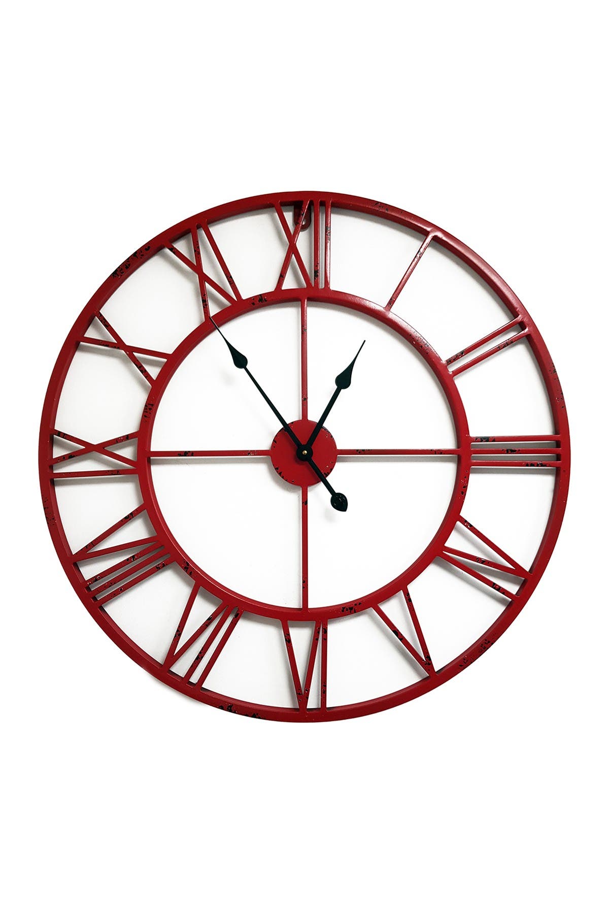 WALPLUS Retro Red Vintage Metal Large Iron Wall Clock 76cm | Nordstromrack