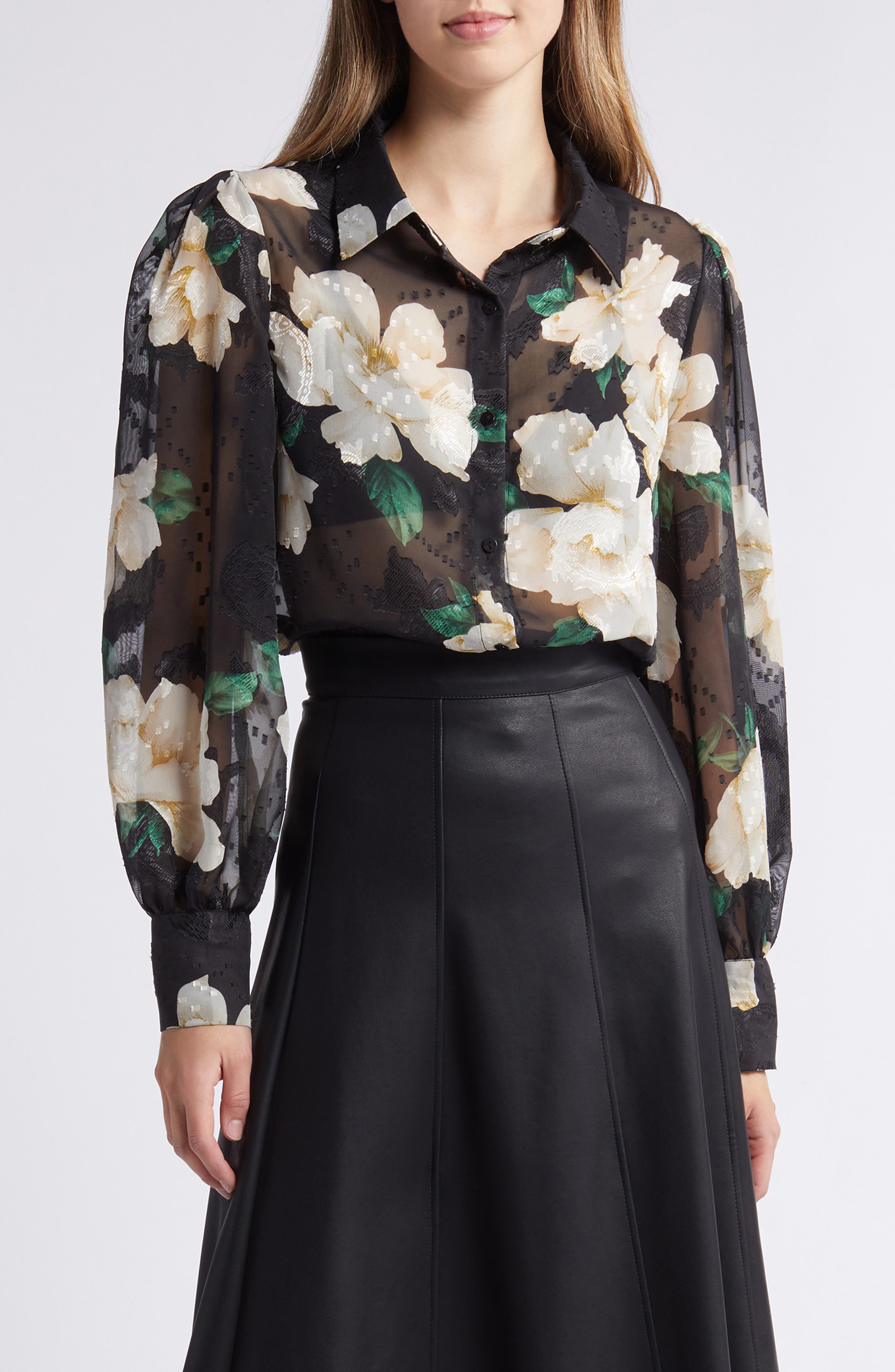 NIKKI LUND Aubree Floral Button-Up Shirt | Nordstrom
