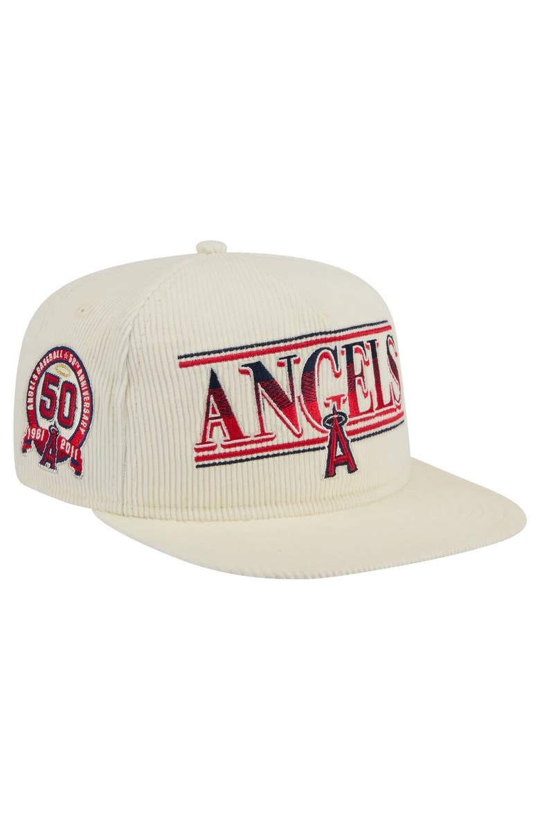 New Era Men's New Era Cream Los Angeles Angels Throwback Bar Golfer ...