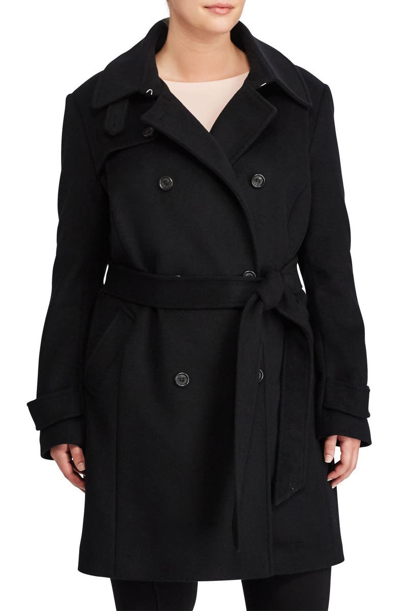 Lauren Ralph Lauren Wool Blend Trench Coat Plus Size Nordstrom