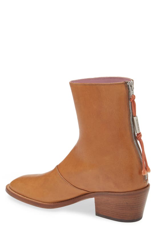 Acne Studios Stack Heel Leather Boot In Brown | ModeSens