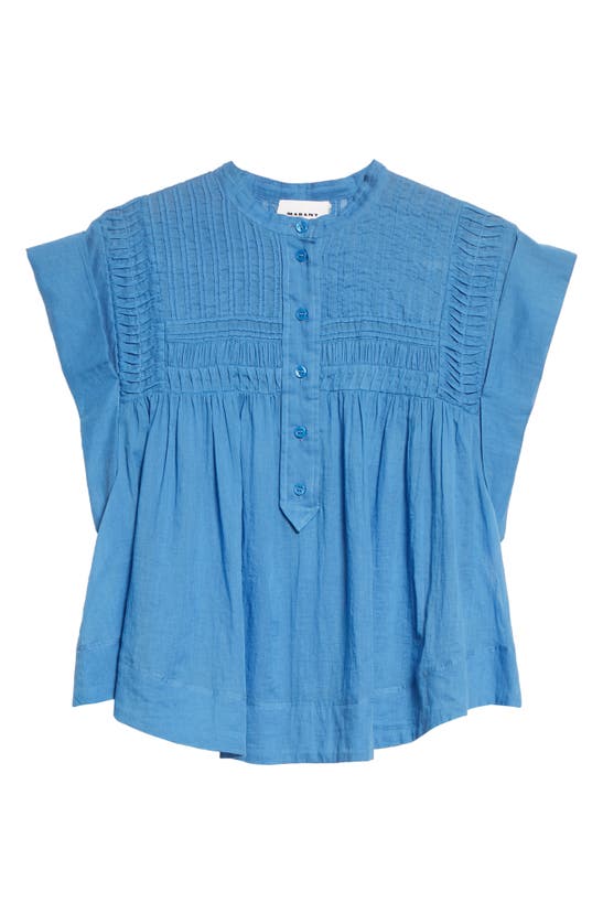 Isabel Marant Étoile Women's Leaza Cotton Voile Top In Blue | ModeSens