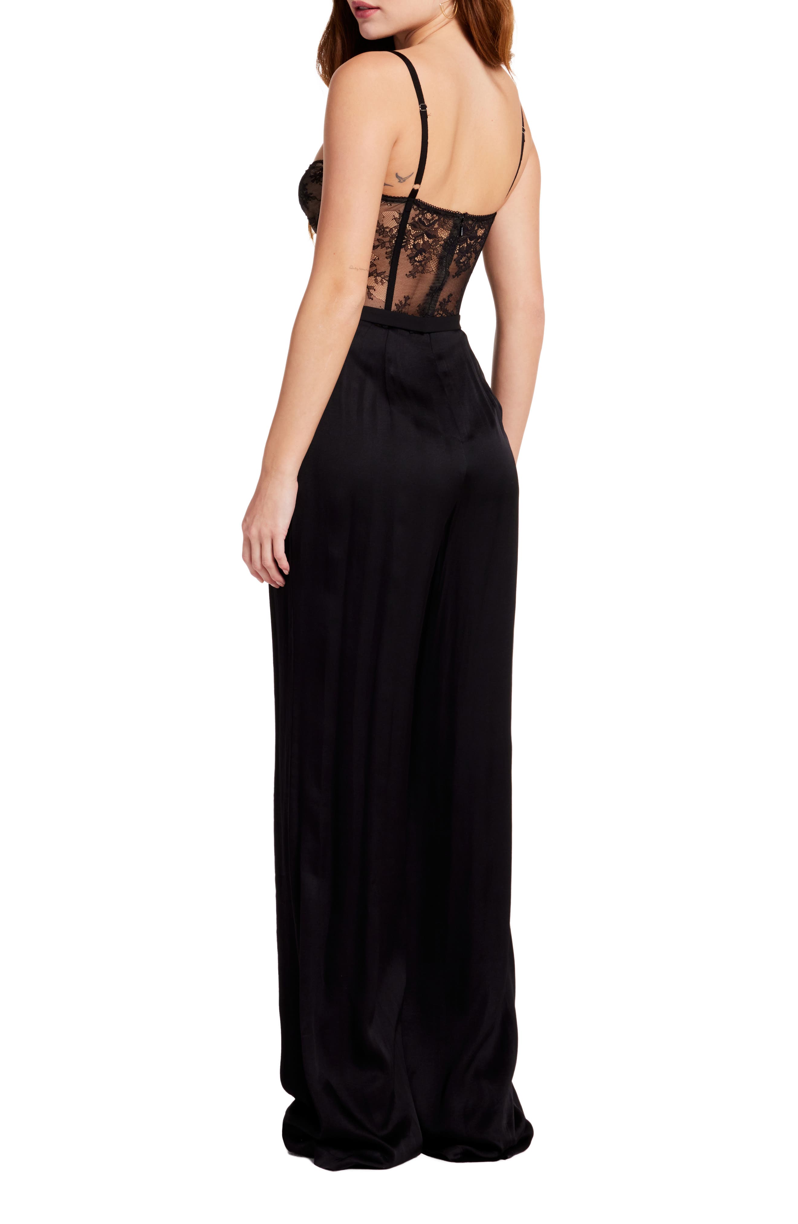 Katie May Tink Lace Corset Bodice Wide Leg Jumpsuit | Nordstrom