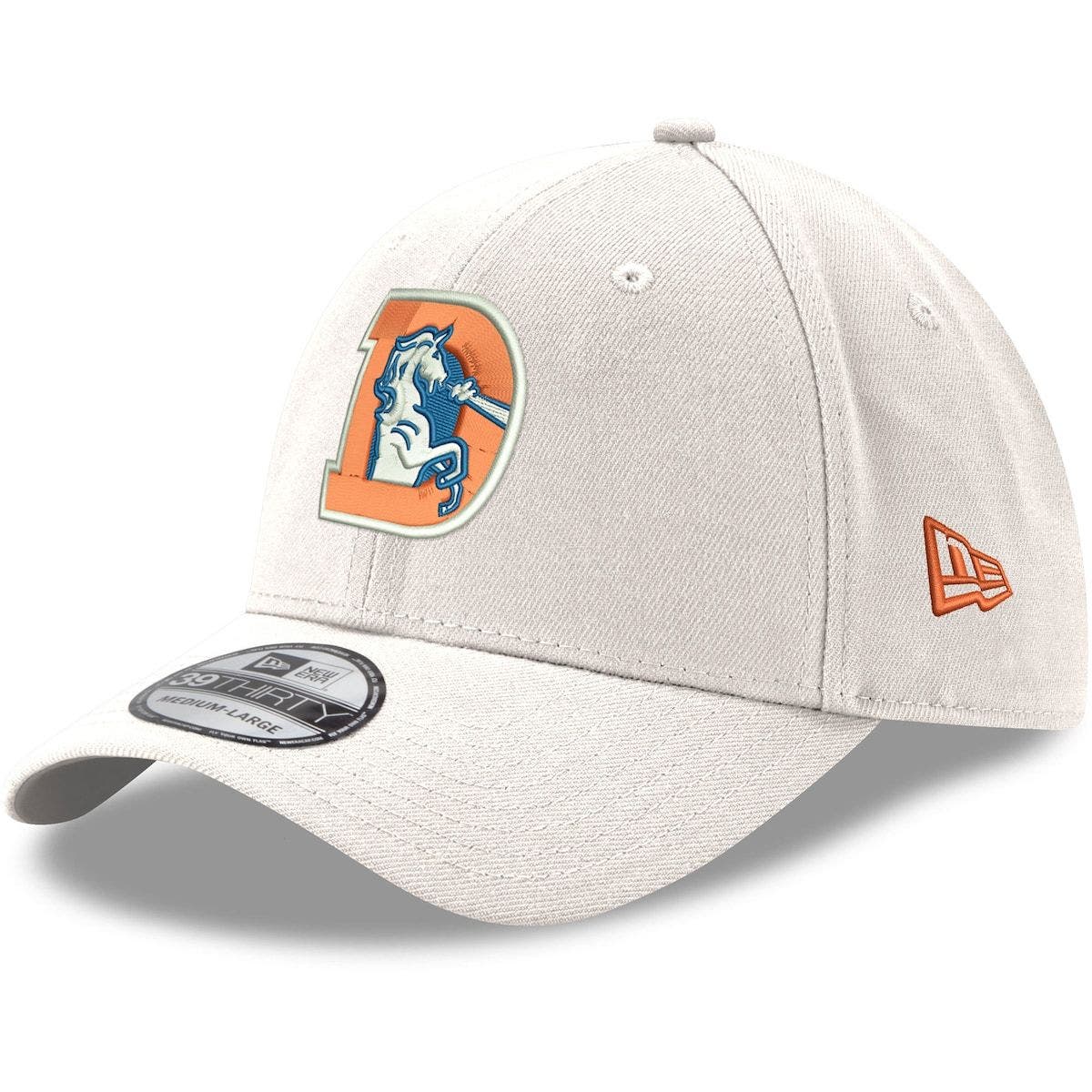 New Era Men's New Era White Denver Broncos Throwback Logo Iced II ...