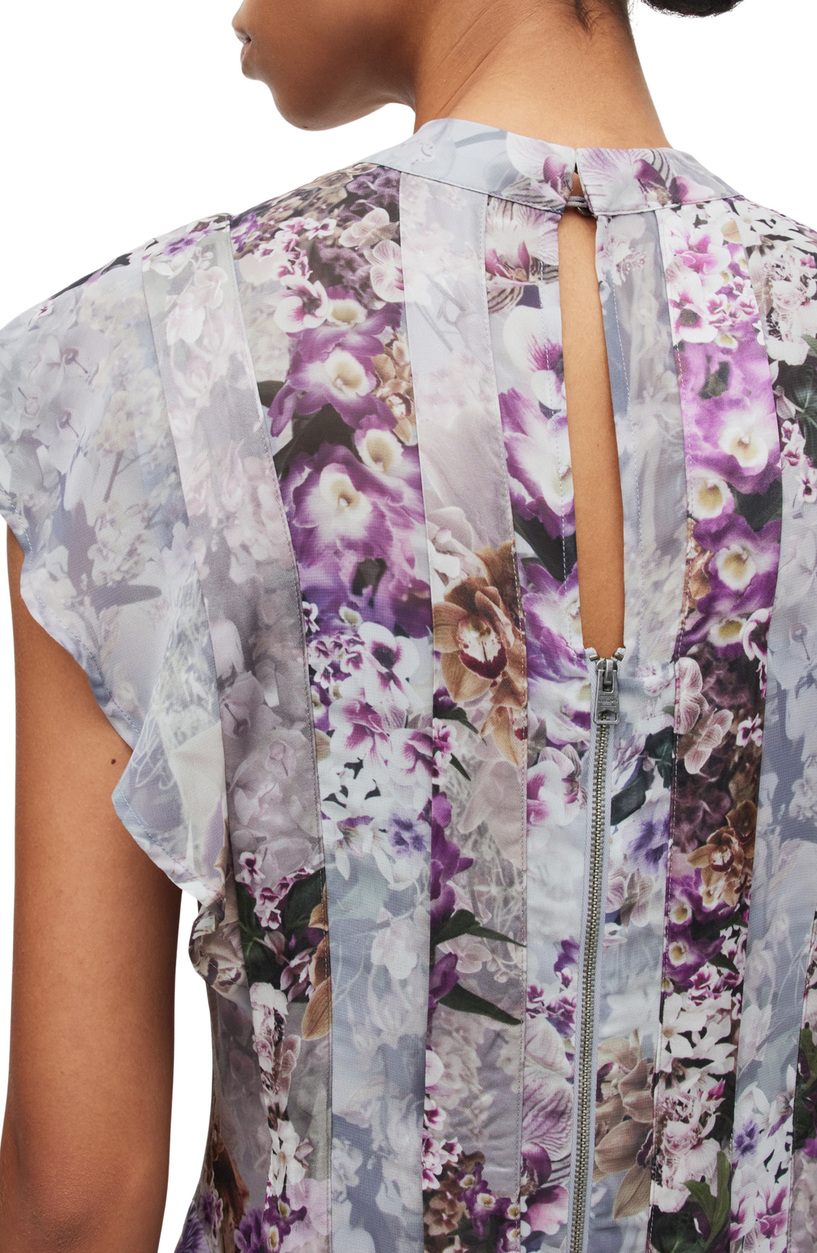 Lucia Floral Dress In Grey