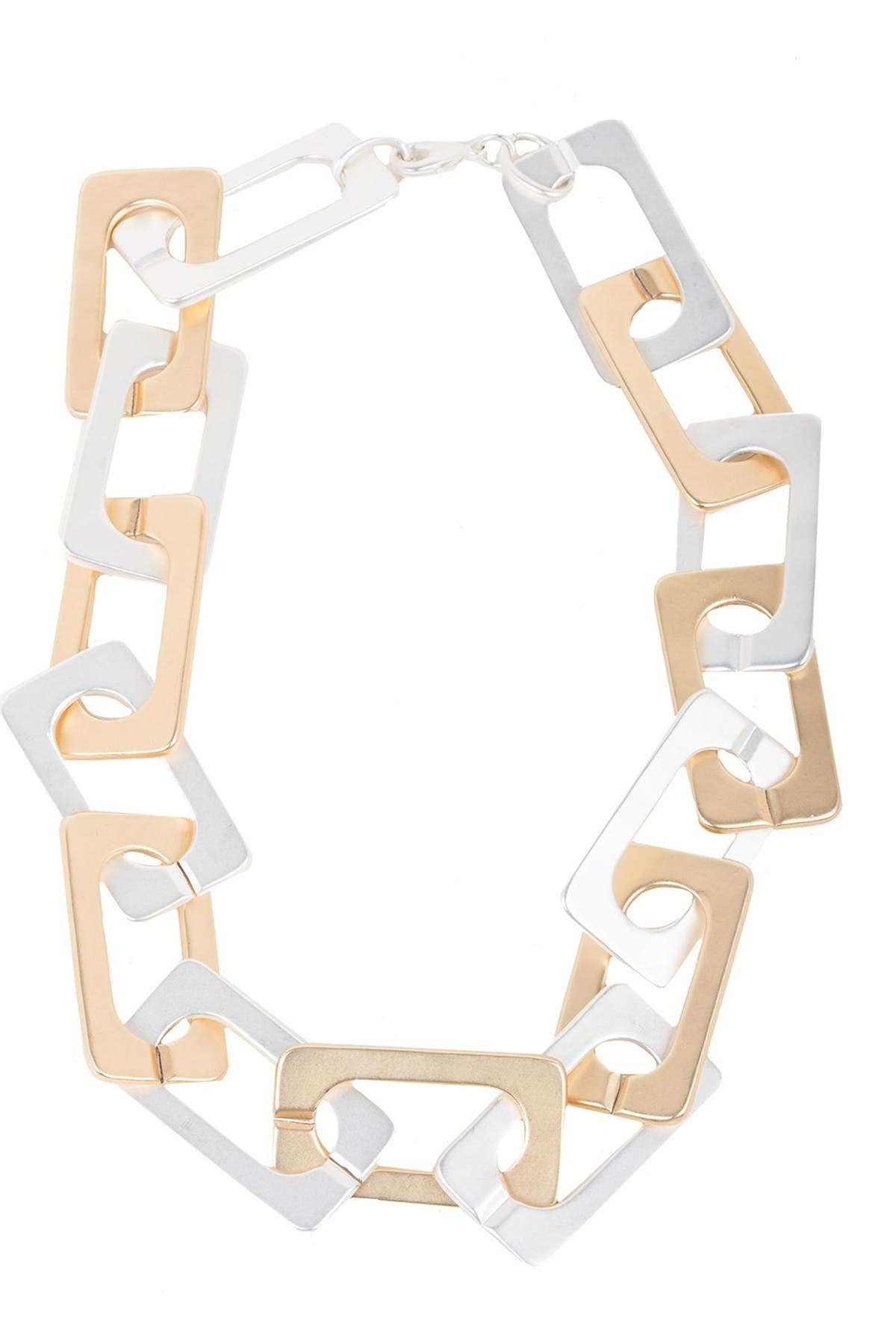 Saachi Lexington Two-tone Geometric Link Chain Necklace In Silver ...