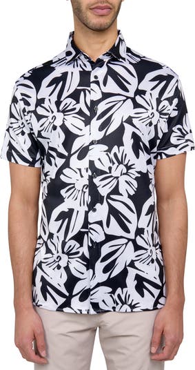 CON.STRUCT Exploded Floral Print Performance Button-Down Shirt | Nordstrom