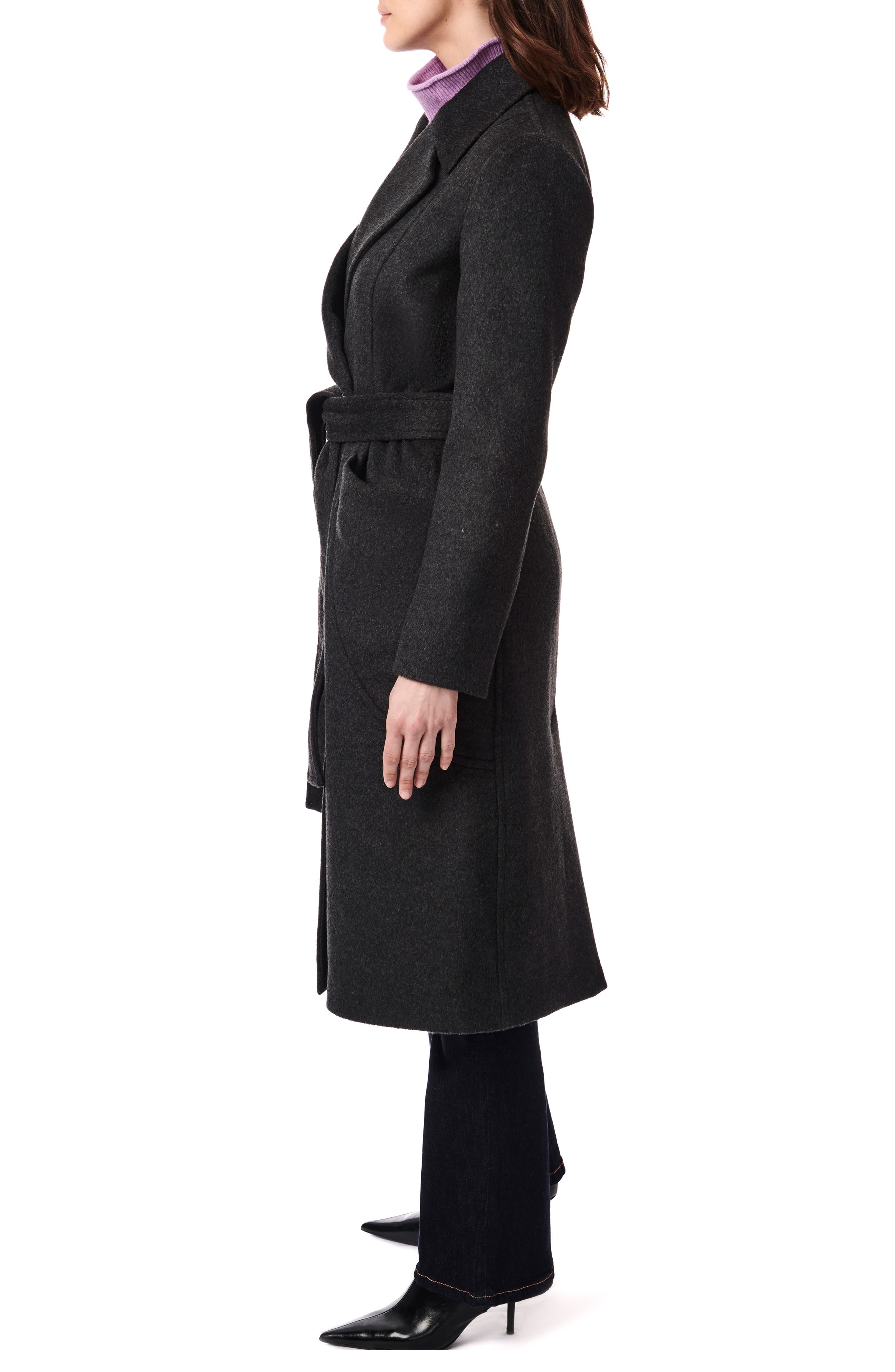 Bernardo Belted Wool Blend Longline Coat | Nordstrom