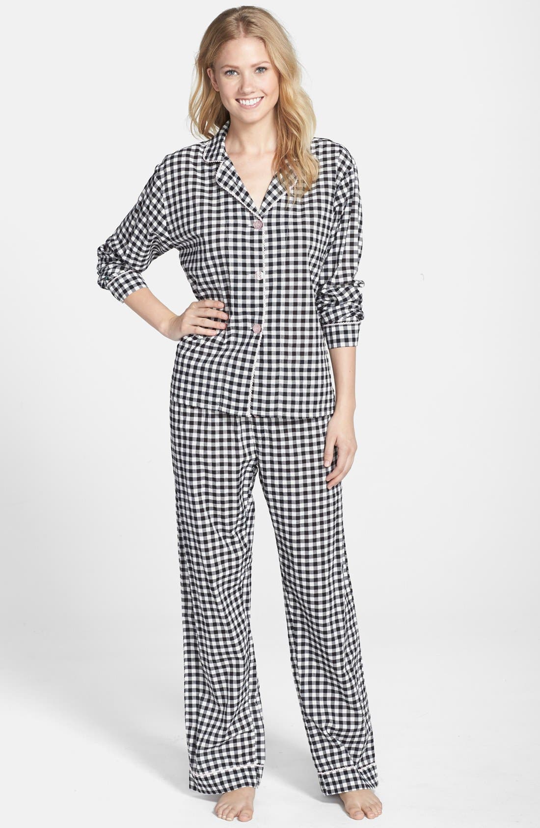 PJ Salvage Check Cotton Voile Pajamas | Nordstrom