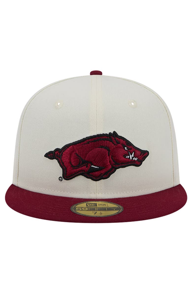 New Era Men's New Era Arkansas Razorbacks Chrome White Vintage 59FIFTY ...