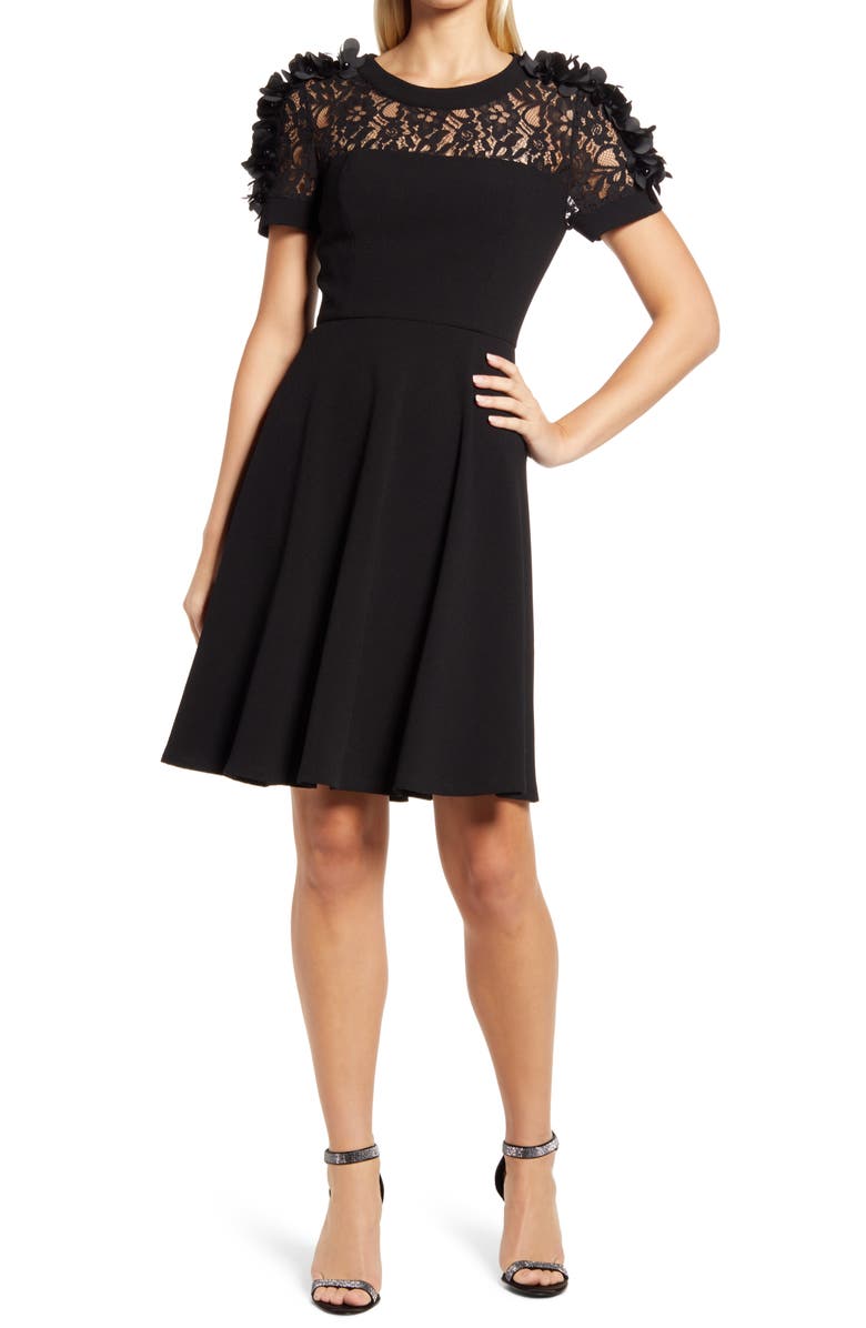 Shani Floral Appliqué Fit & Flare Cocktail Dress | Nordstrom