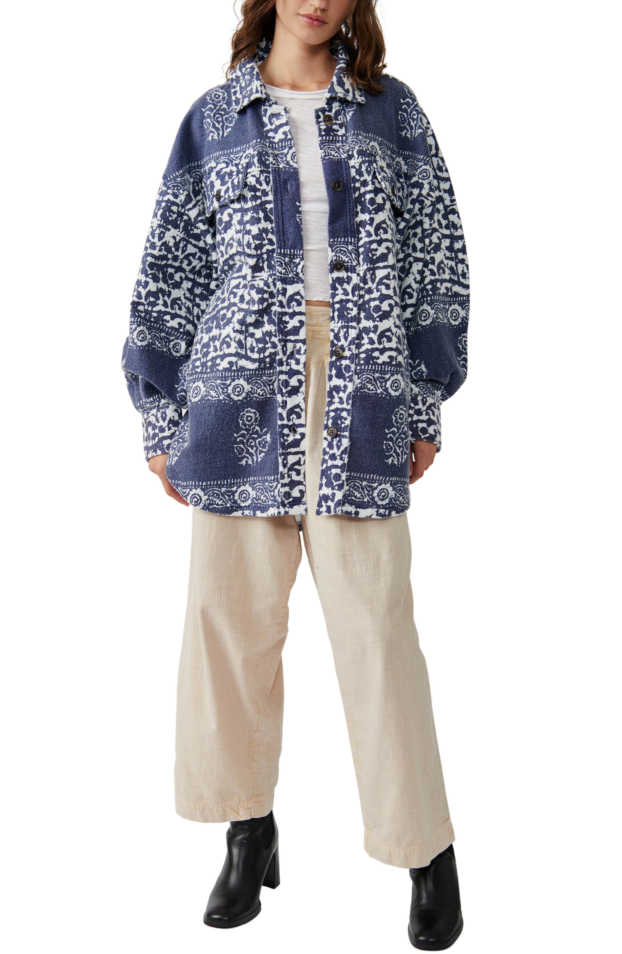 Free People Women's Printed Longline Shacket | Smart Closet