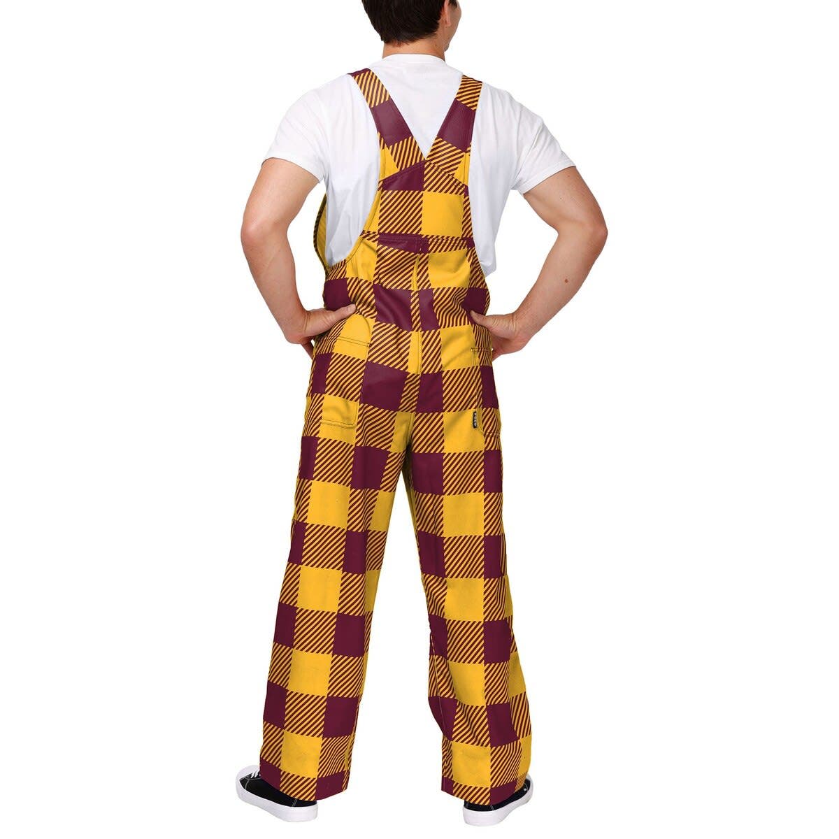 FOCO Men's FOCO Burgundy Washington Commanders Big Logo Plaid Overalls ...