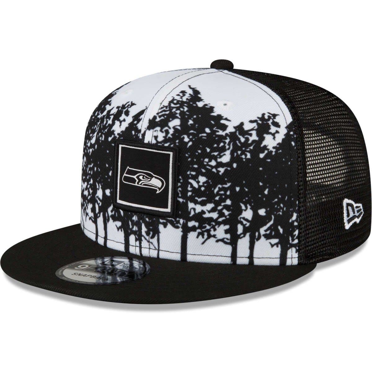 New Era Men's New Era White/Black Seattle Seahawks Landscape Trucker ...