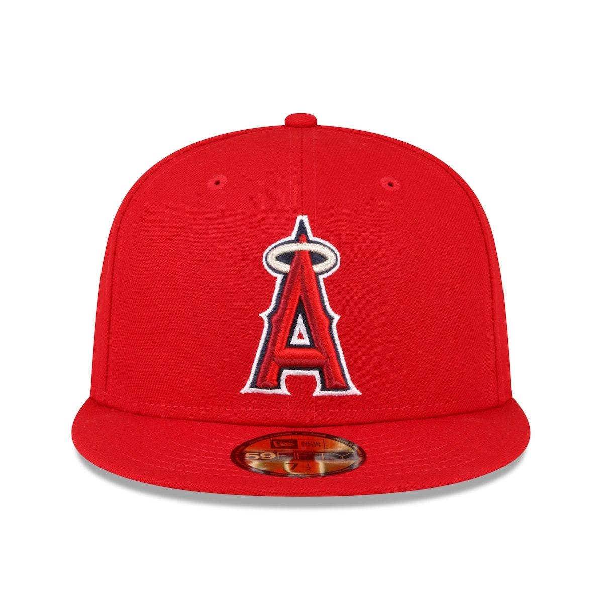 New Era Men's New Era Red Los Angeles Angels Throwback Authentic ...