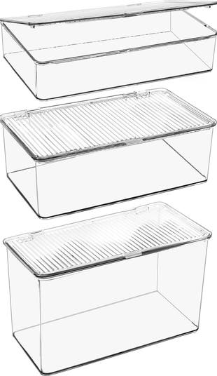 SORBUS Set of 3 Hinged Lid Storage Bins | Nordstromrack