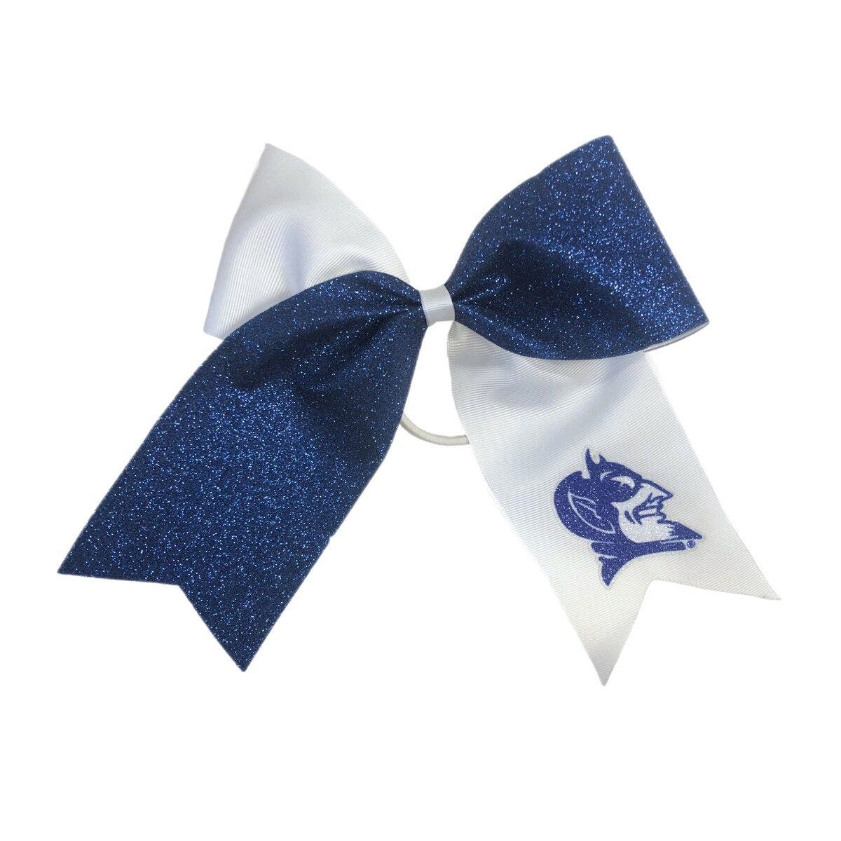 USA LICENSED BOWS Duke Blue Devils Jumbo Glitter Bow with Ponytail ...