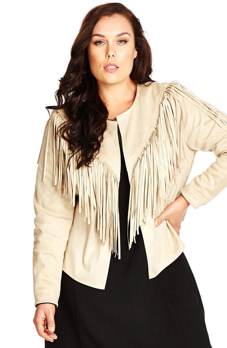 City Chic Fringe Faux Suede Jacket (Plus Size) | Nordstrom City Chic Fringe Faux Suede Jacket (Plus Size) | Nordstrom