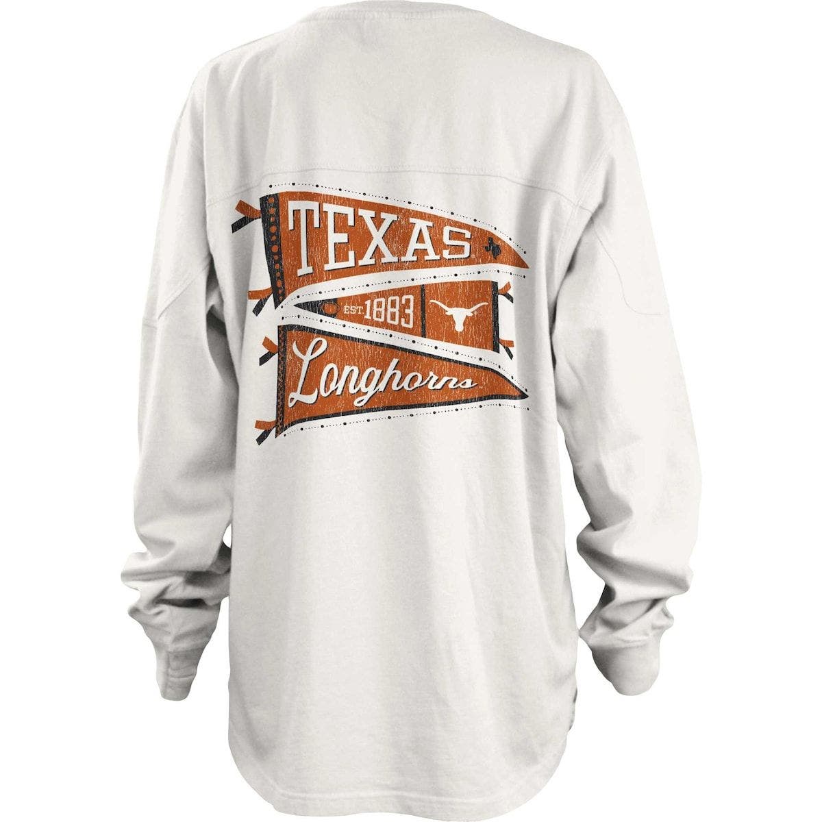 PRESSBOX Women's Pressbox White Texas Longhorns Pennant Stack Oversized ...