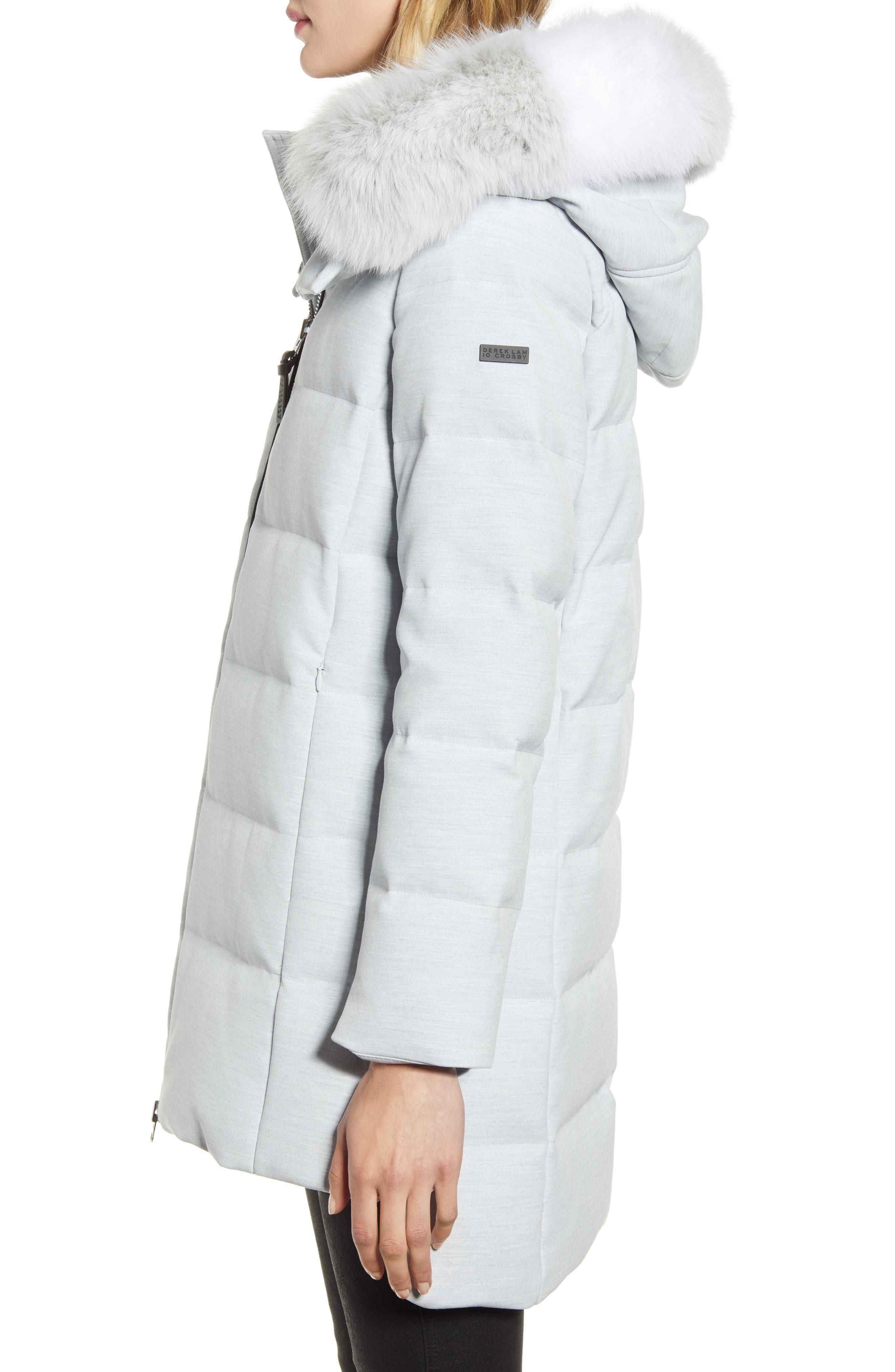 DEREK LAM 10 CROSBY | Genuine Fox Fur Trim Hooded Down Jacket ...