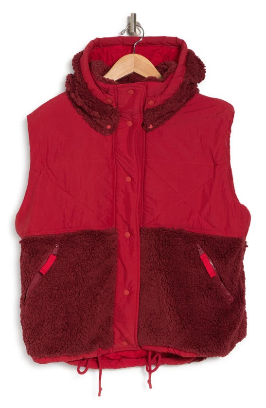 Free People Fp Movement Adventure Awaits Fleece Vest In Black Combo ...