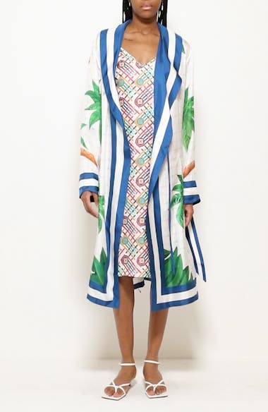 Casablanca Print Silk Robe | Nordstrom