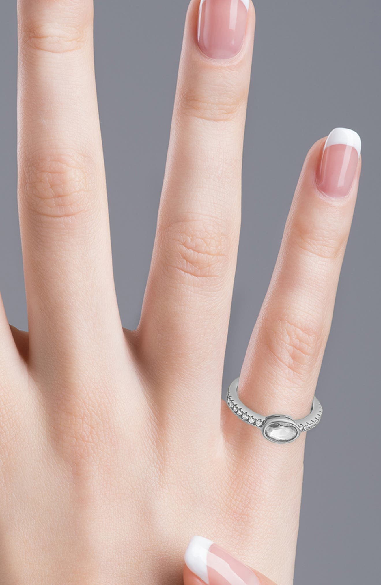 CZ by Kenneth Jay Lane Oval CZ Pave Band Pinky Ring | Nordstromrack