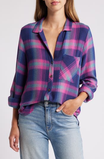 Hatley Lila Plaid Button-Up Shirt | Nordstrom