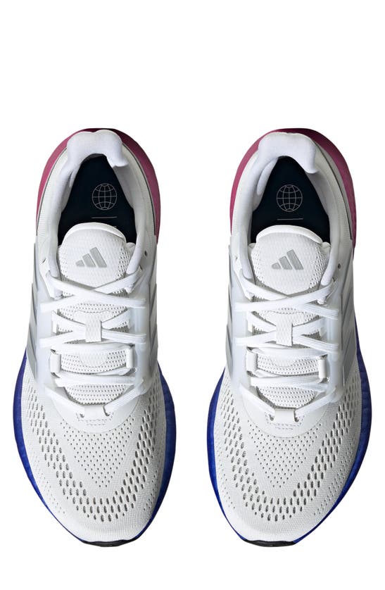 Adidas Originals Pureboost 22 Running Shoe In White/ Grey/ Lucid Blue ...