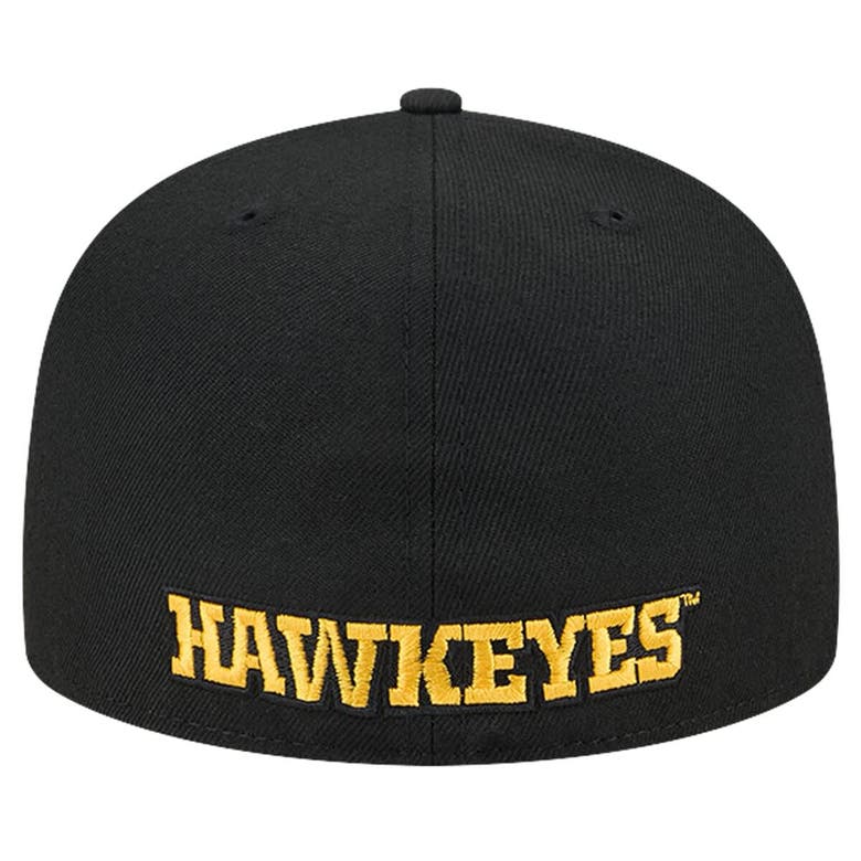 New Era Black Iowa Hawkeyes Throwback 59fifty Fitted Hat | ModeSens