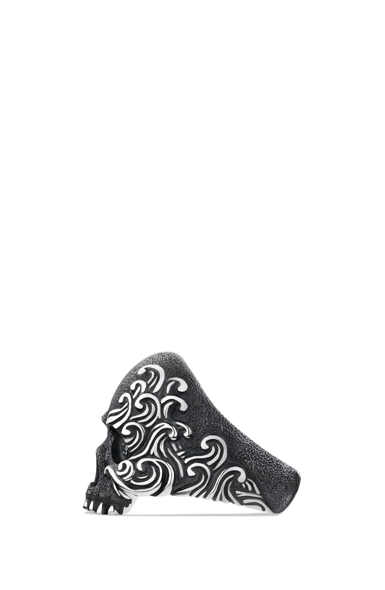 David Yurman Waves Large Skull Ring with Black Diamonds | Nordstrom