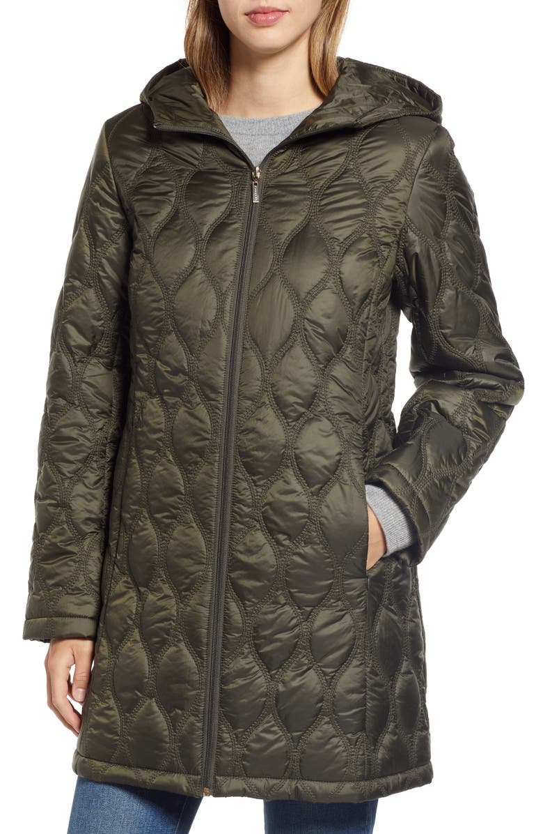 Gallery Quilted Water Resistant Coat | Nordstrom