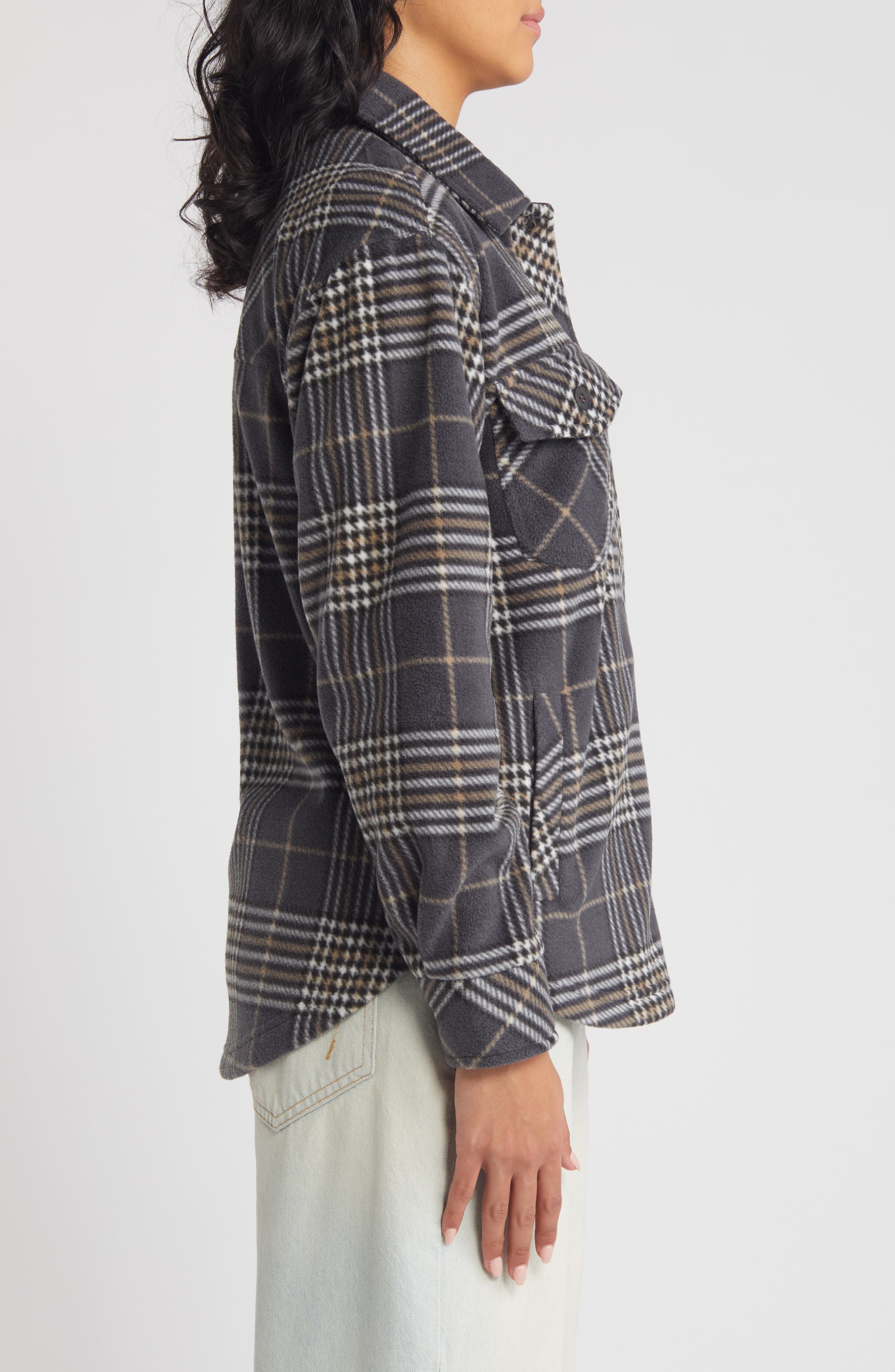 Thread & Supply Plaid Polar Fleece Shacket | Nordstrom