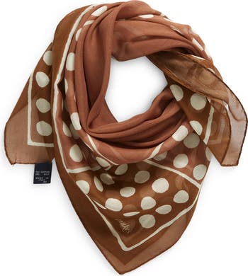 Drake's Spotted Border Print Cotton & Silk Bandana | Nordstrom