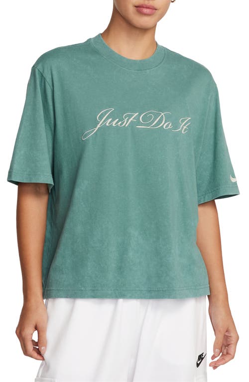 Nike Just Do It Boxy Embroidered T-Shirt in Bicoastal/Bicoastal | Smart ...