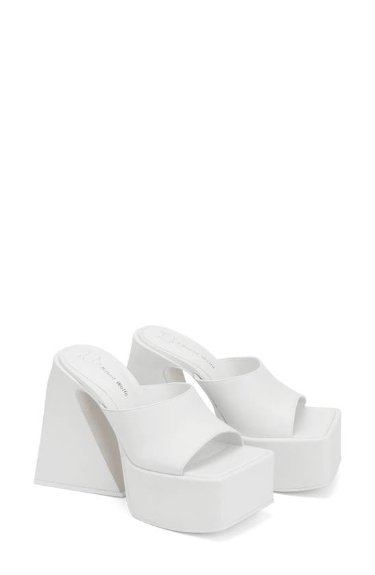 Naked Wolfe Pearl Platform Slide Sandal In White-sheep Leather | ModeSens