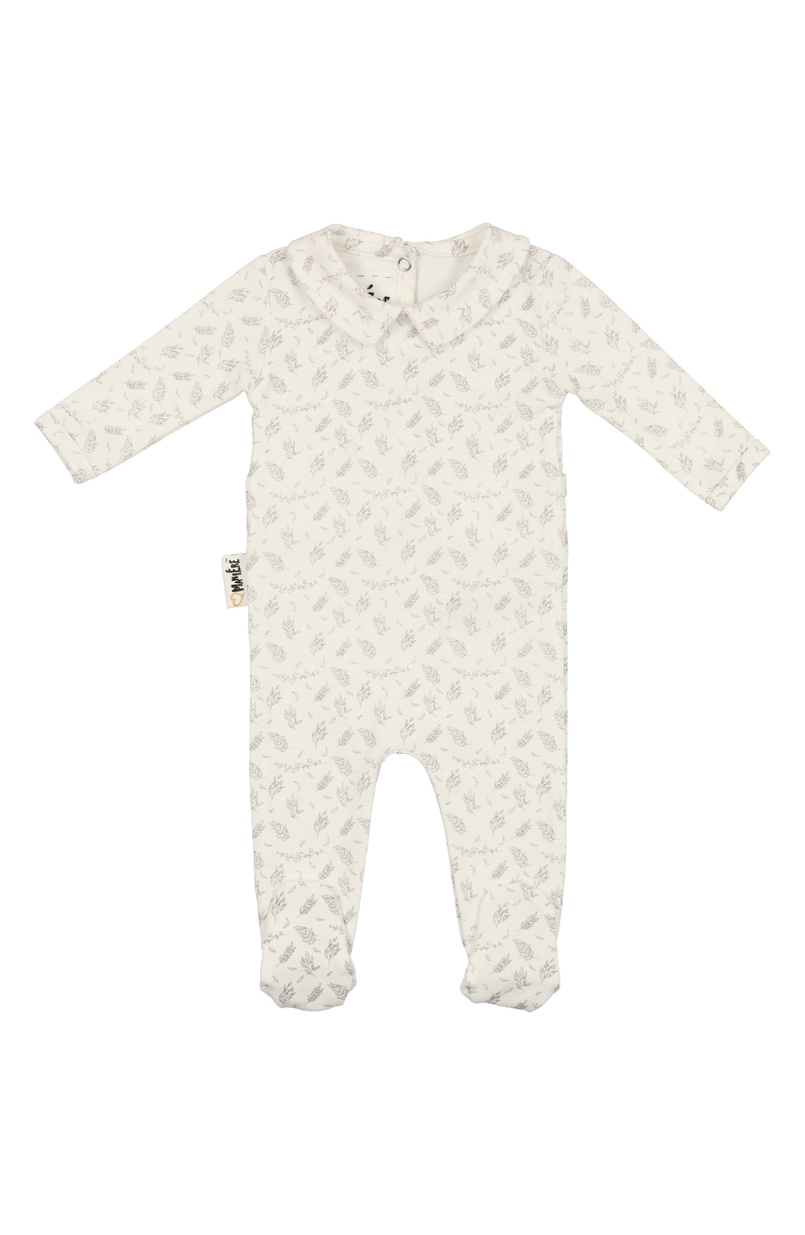 Manière Leaves & Branches Cotton Knit Footie | Nordstrom