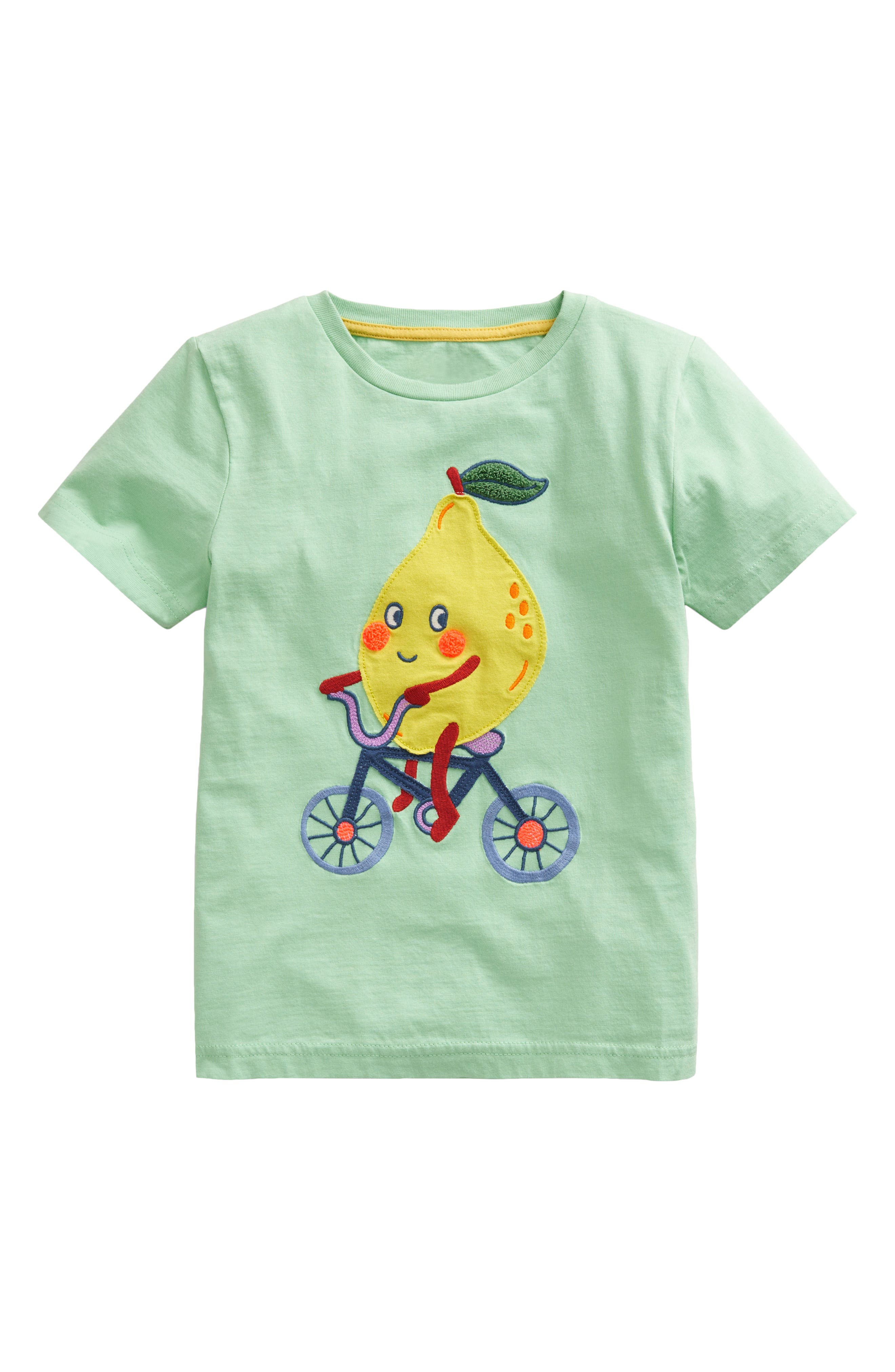 Mini Boden Kids' Lemon Appliqué Cotton Graphic T-Shirt | Nordstrom