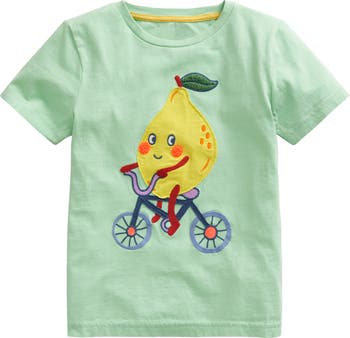 Mini Boden Kids' Lemon Appliqué Cotton Graphic T-Shirt | Nordstrom