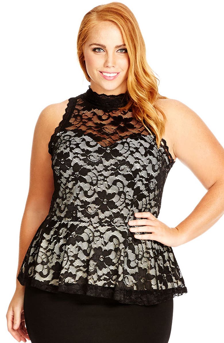 City Chic Regal Lace Peplum Top Plus Size Nordstrom