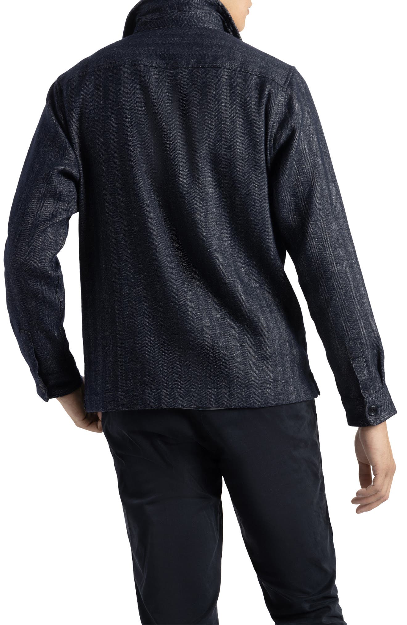 SOFT CLOTH Melrose Soft Wool Blend Herringbone Shirt Jacket | Nordstrom