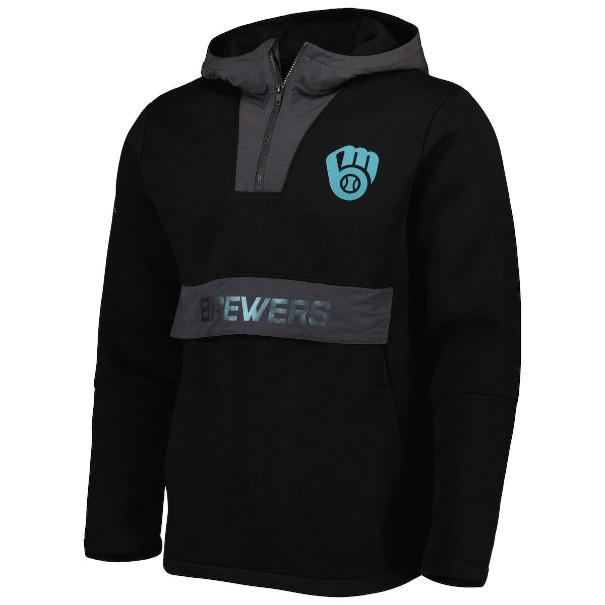 LEVELWEAR Men's Levelwear Black Milwaukee Brewers Ruckus Quarter-Zip ...