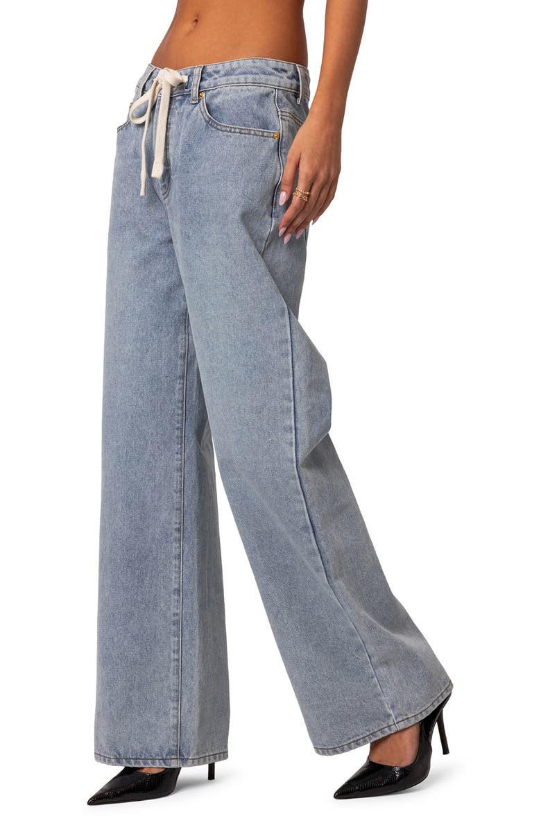 EDIKTED Wynn Low Rise Wide Leg Drawstring Jeans | Nordstrom
